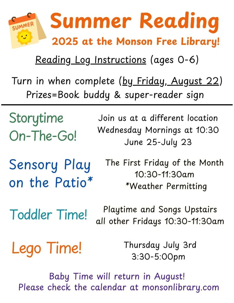 Kids Summer Reading 2025 | Monson Free Library